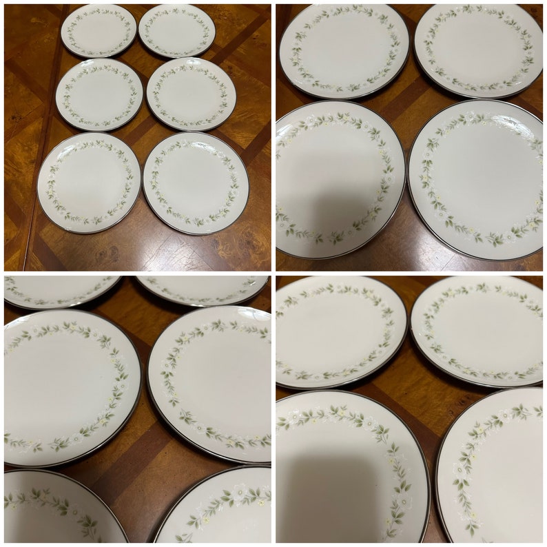 Vintage Mid Century Noritake Ivory Cornelia Japan White Green Floral ...