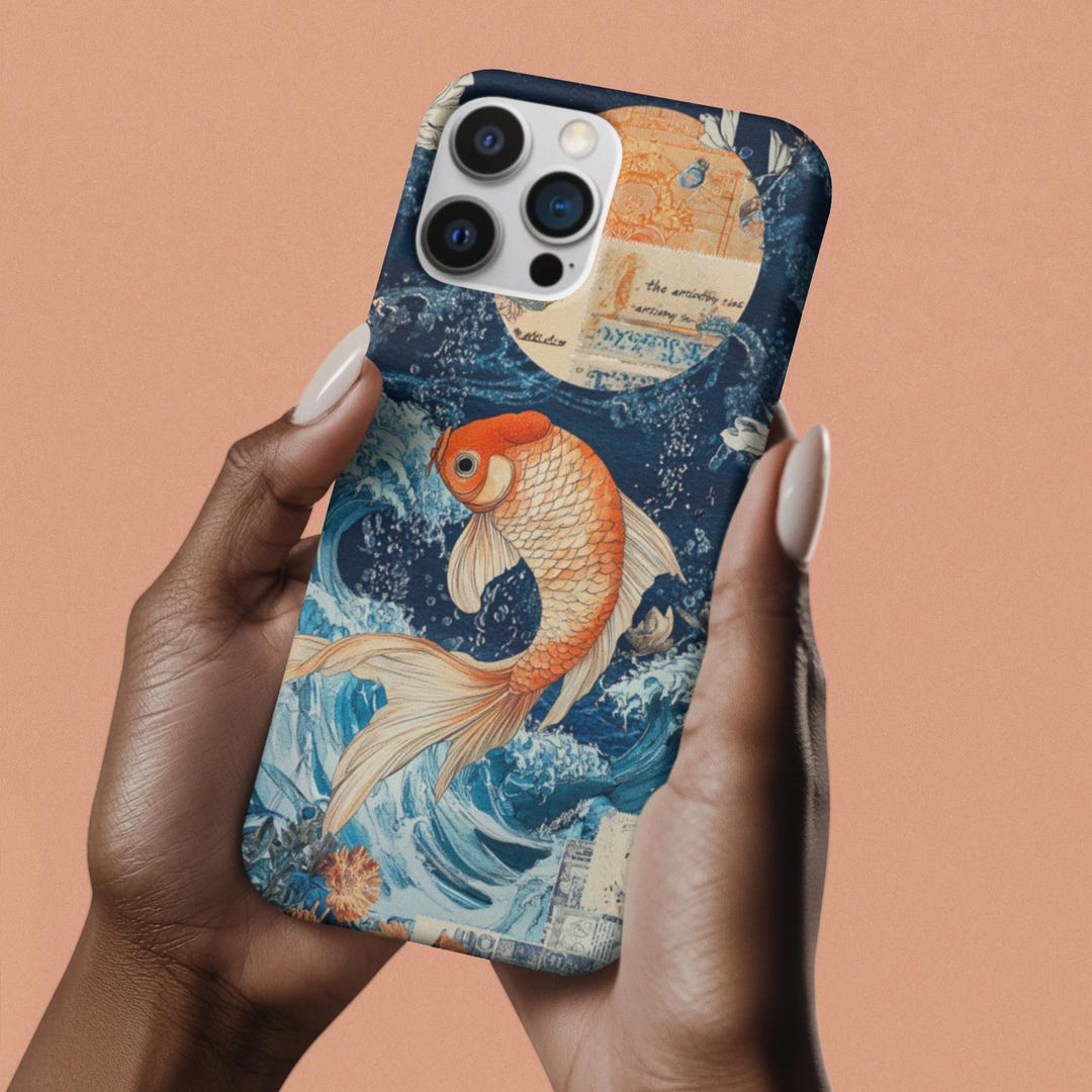 Asian Fish Phone Case, Nautical Sea Fish Cell Phone Case iPhone 16 15 ...