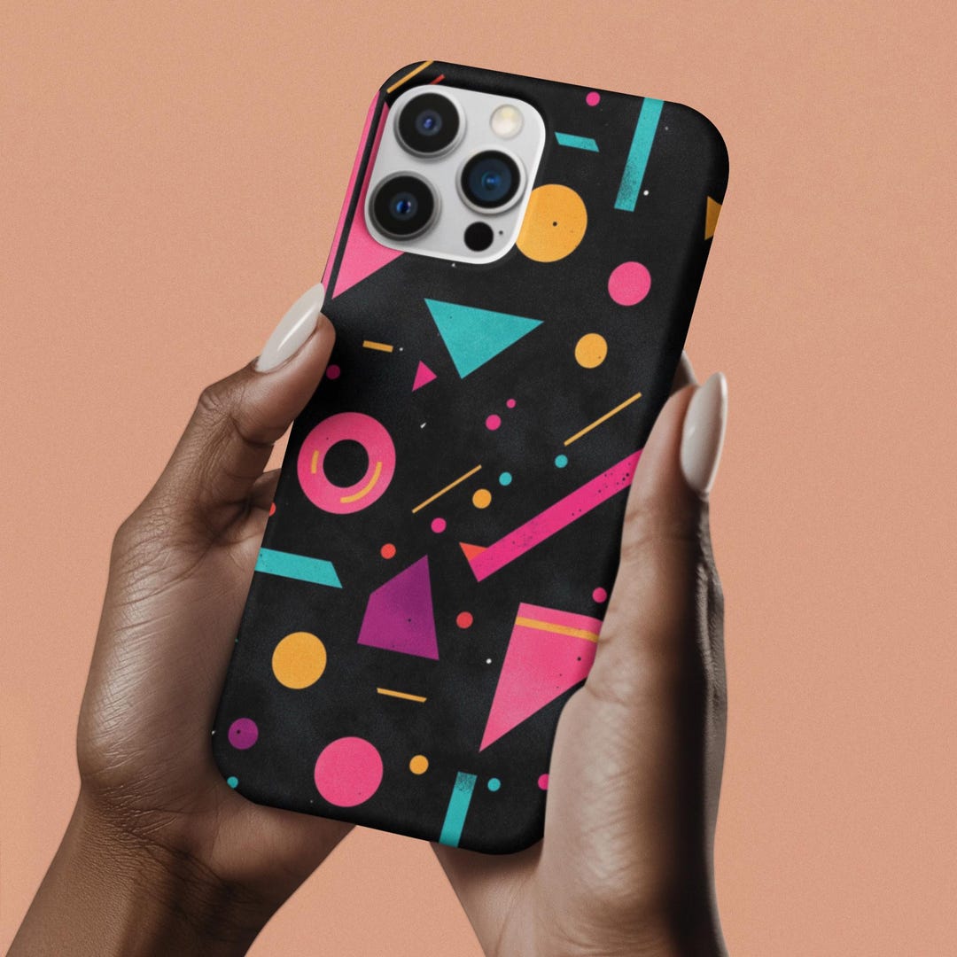 Memphis Retro 80s 90s Geometric Phone Case, Retro Phone Case, Inspired ...