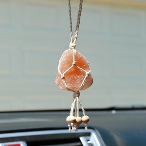Himalayan Salt Rock Car Charm, Car Charm, Rearview Mirror, Salt Rock ...