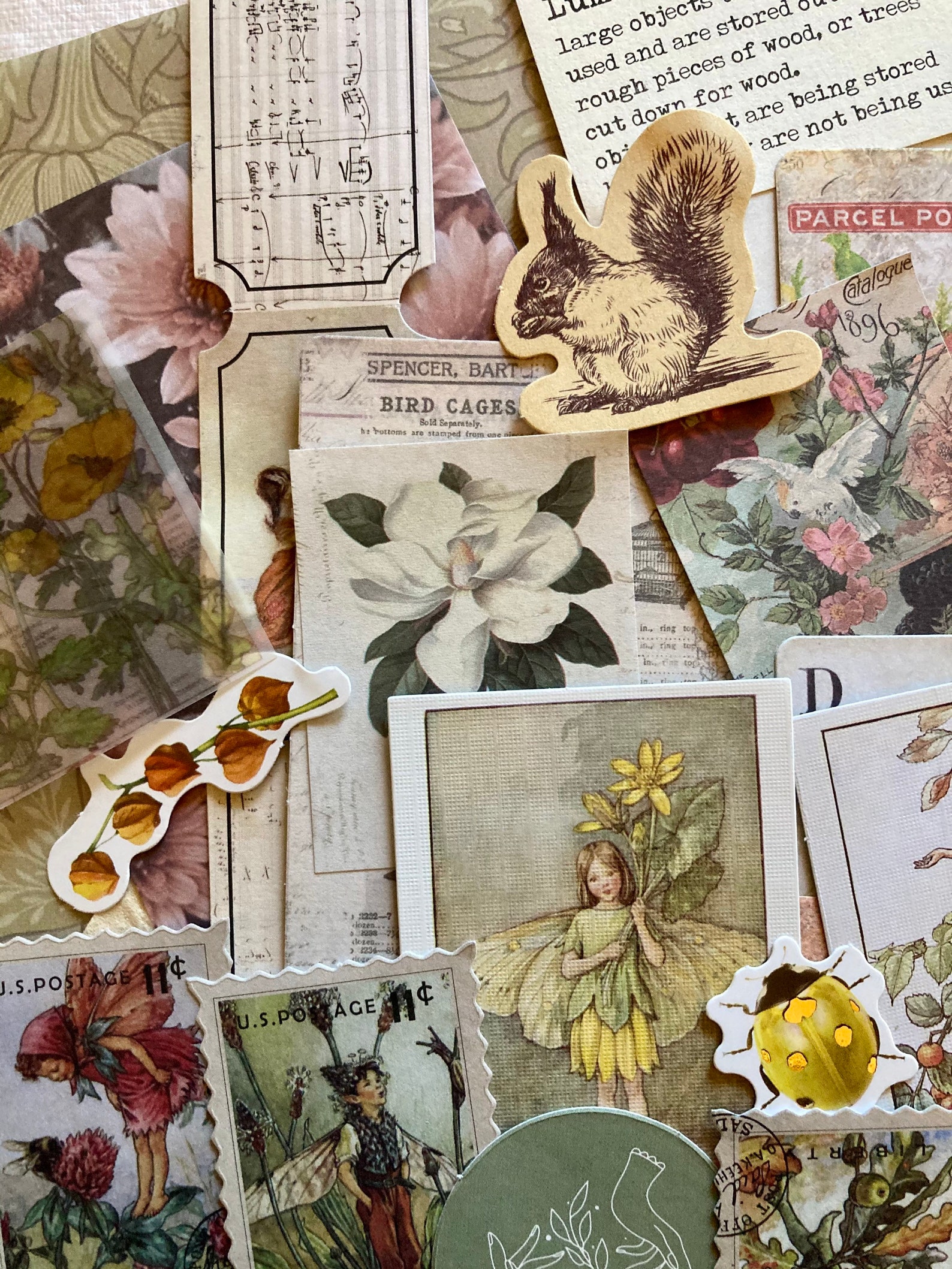 Cottage Core Themed 40 Piece Junk Journal Kit Scrapbooking - Etsy