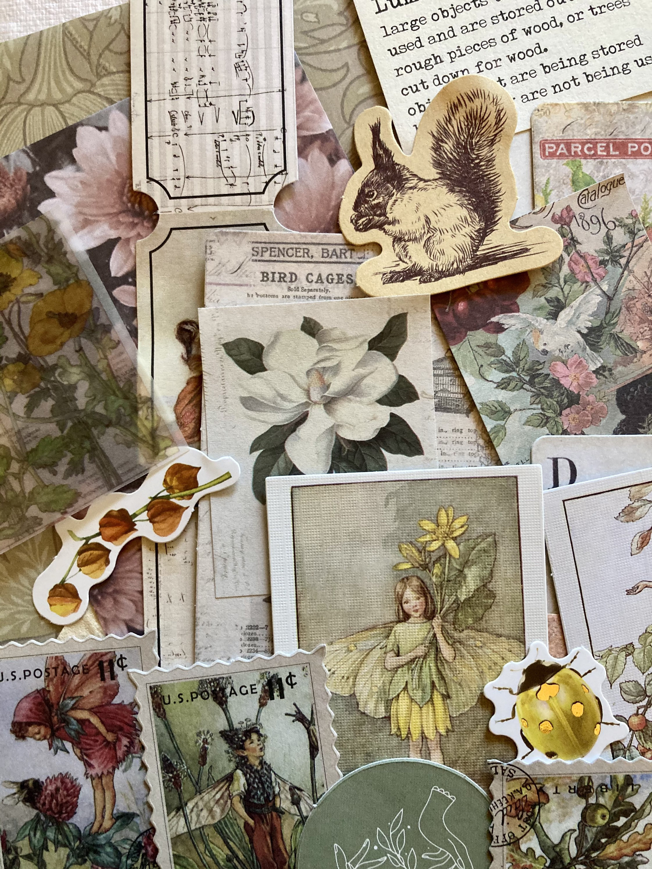 Cottage Core Themed (40 Piece) Junk Journal Kit - Scrapbooking ...