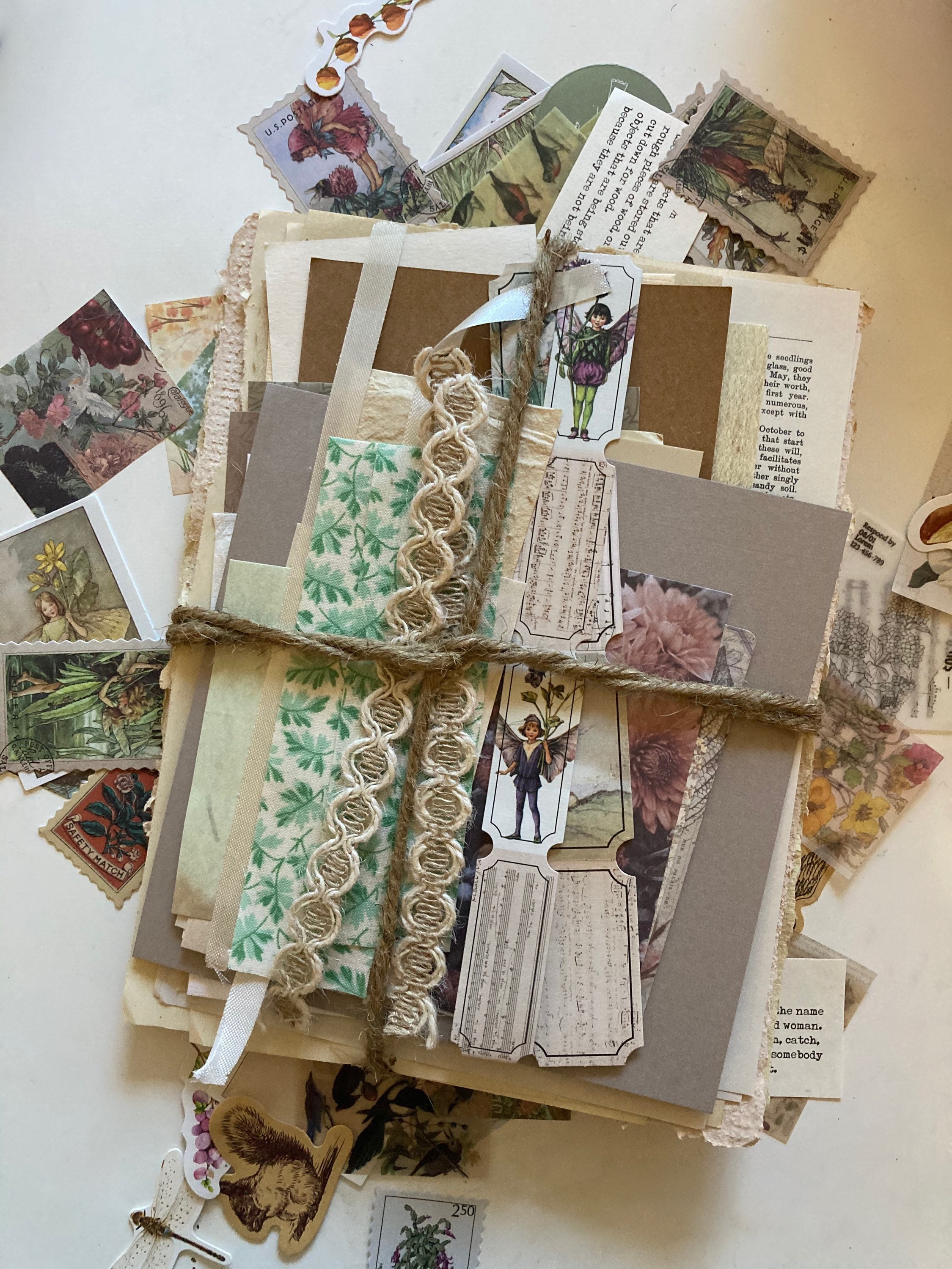Cottage Core Themed (40 Piece) Junk Journal Kit - Scrapbooking ...