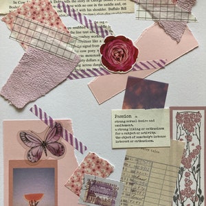 Pink Themed Junk Journal Kit (40 Pieces) - Scrapbooking - Collage ...