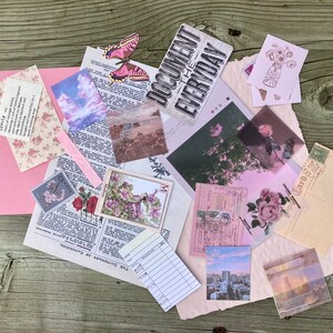 Pink Themed Junk Journal Kit (40 Pieces) - Scrapbooking - Collage ...