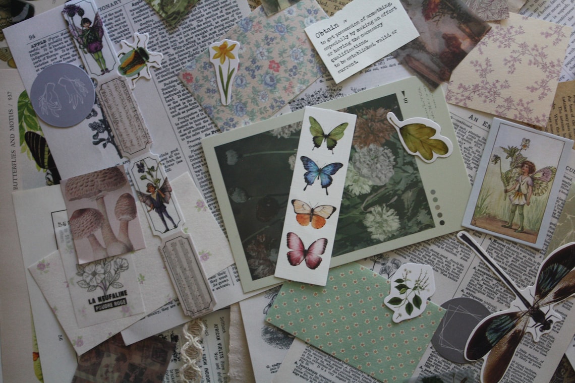 Cottage Core Themed 40 Piece Junk Journal Kit Scrapbooking - Etsy