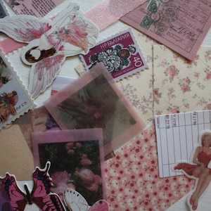 Pink Themed Junk Journal Kit (40 Pieces) - Scrapbooking - Collage ...