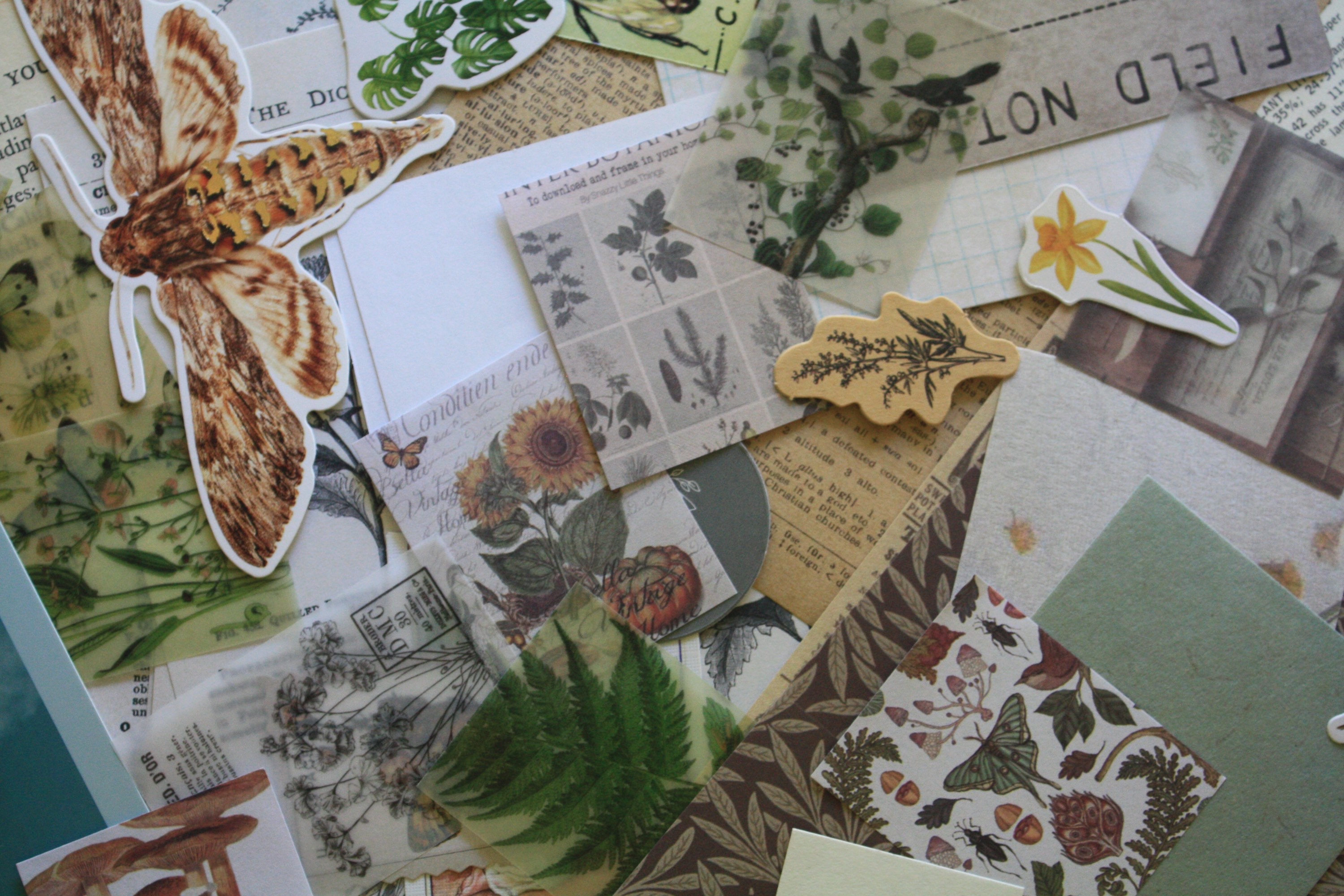 Cottage Core Themed (40 Piece) Junk Journal Kit - Scrapbooking ...