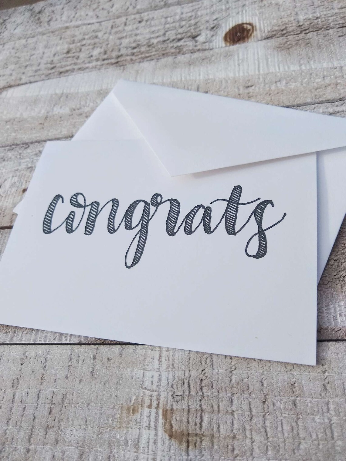 Hand Lettered Congrats Greeting Card Calligraphy | Etsy