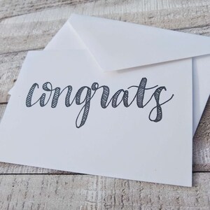 Hand Lettered Congrats Greeting Card with or Without Vine - Etsy