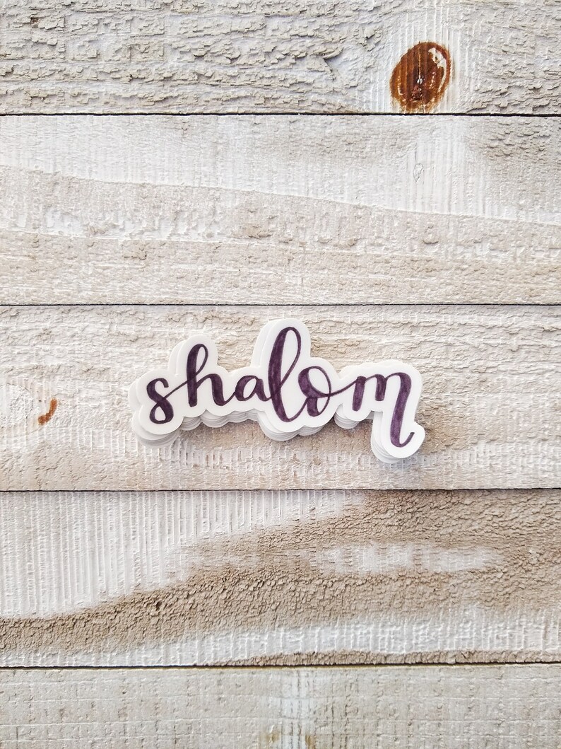 Shalom Calligraphy Sticker Encouraging Faith Sticker Matte | Etsy