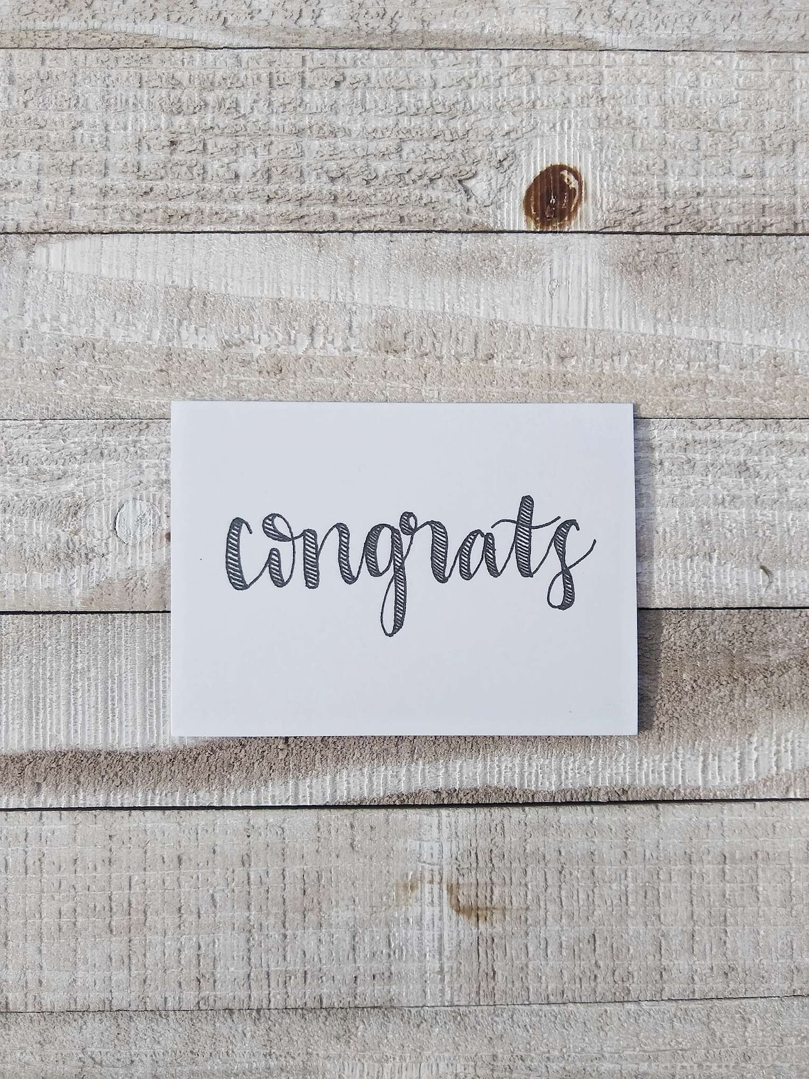 Hand Lettered Congrats Greeting Card Calligraphy | Etsy