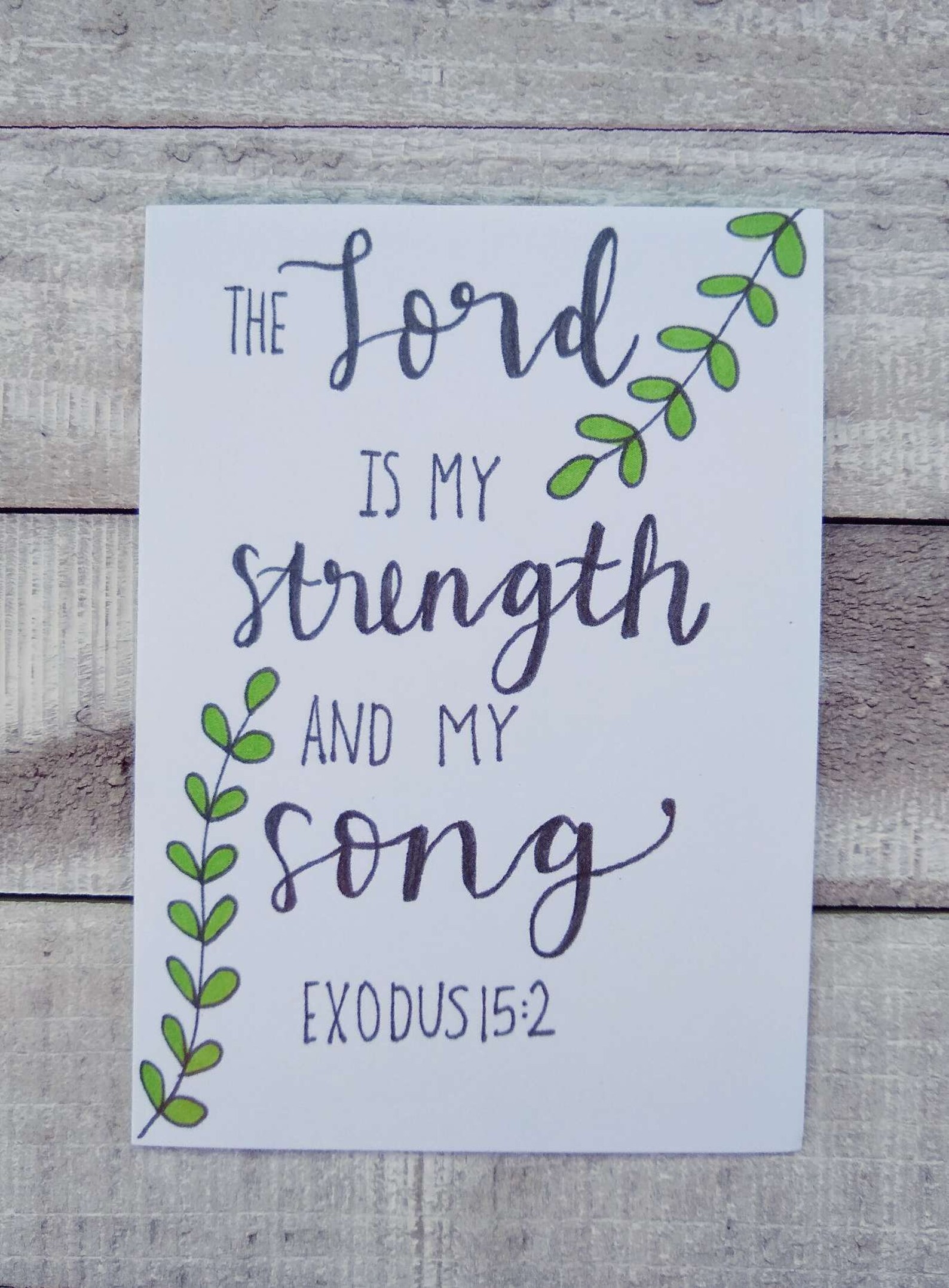 The Lord is My Strength and My Song Scripture Greeting Card - Etsy