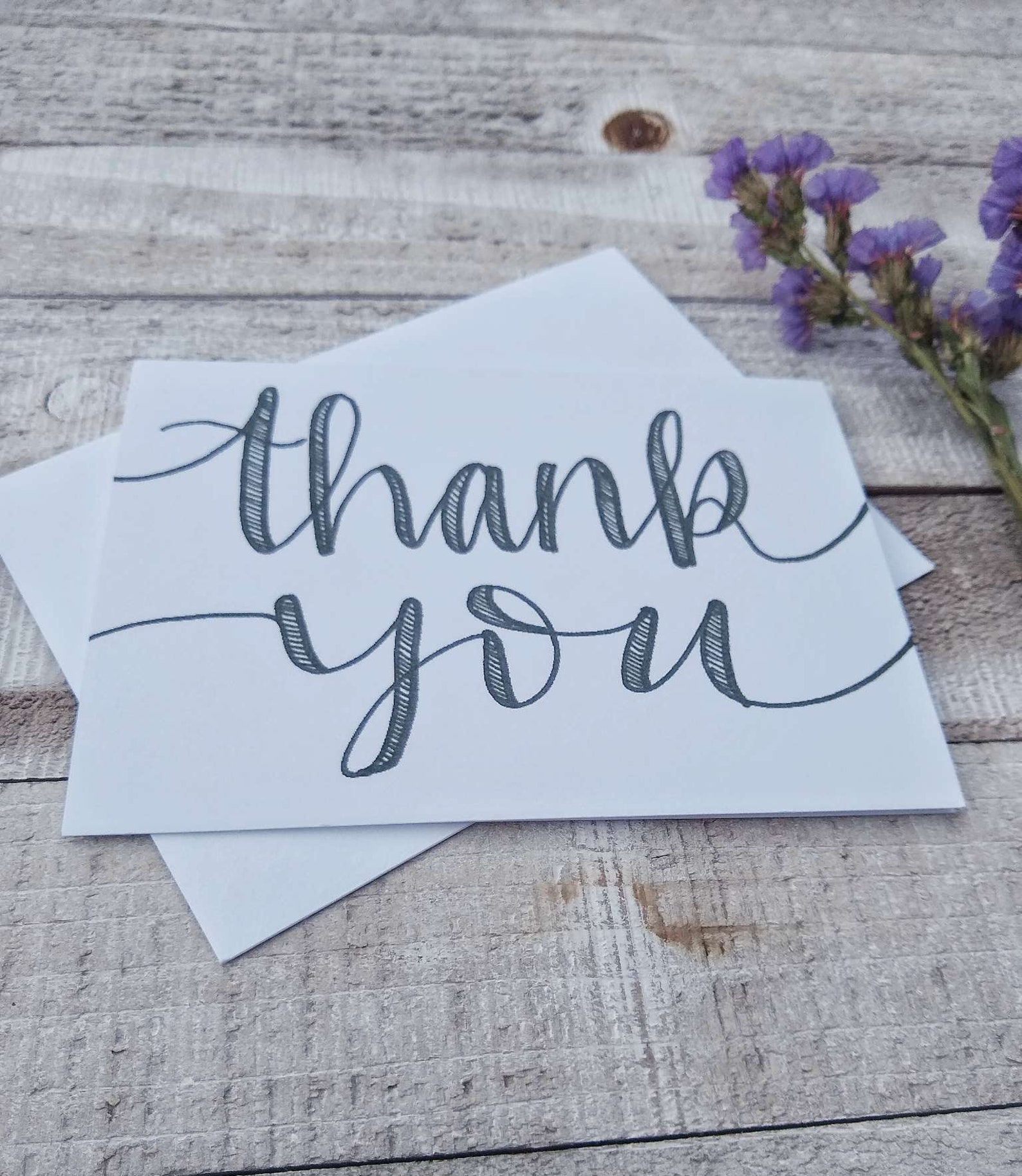 Thank You Calligraphy Greeting Card All Occasions Hand | Etsy