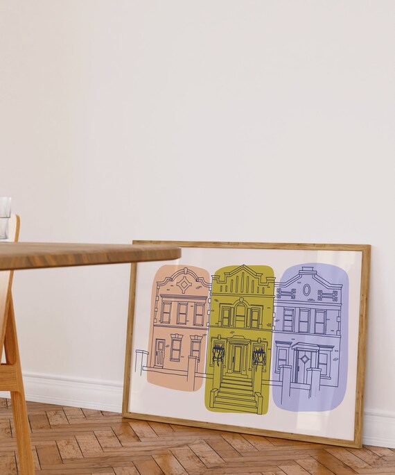 Brooklyn Stoop Art Print - Etsy