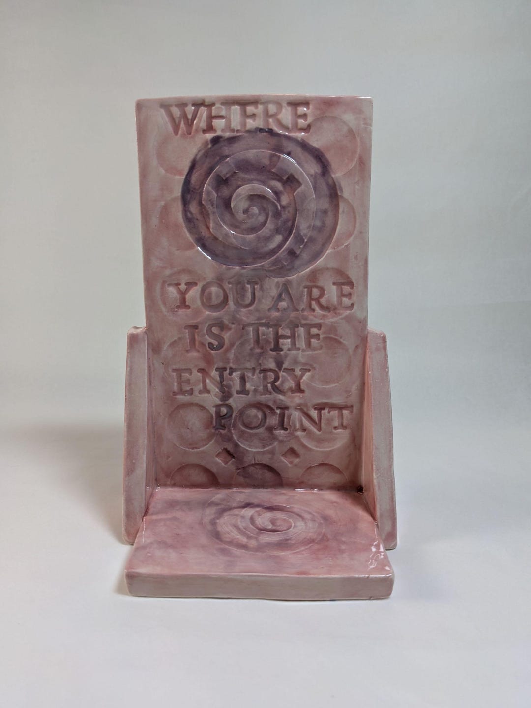 Ceramic Wall Alter Shrine Shelf With Spiral Design and Quote, Small ...