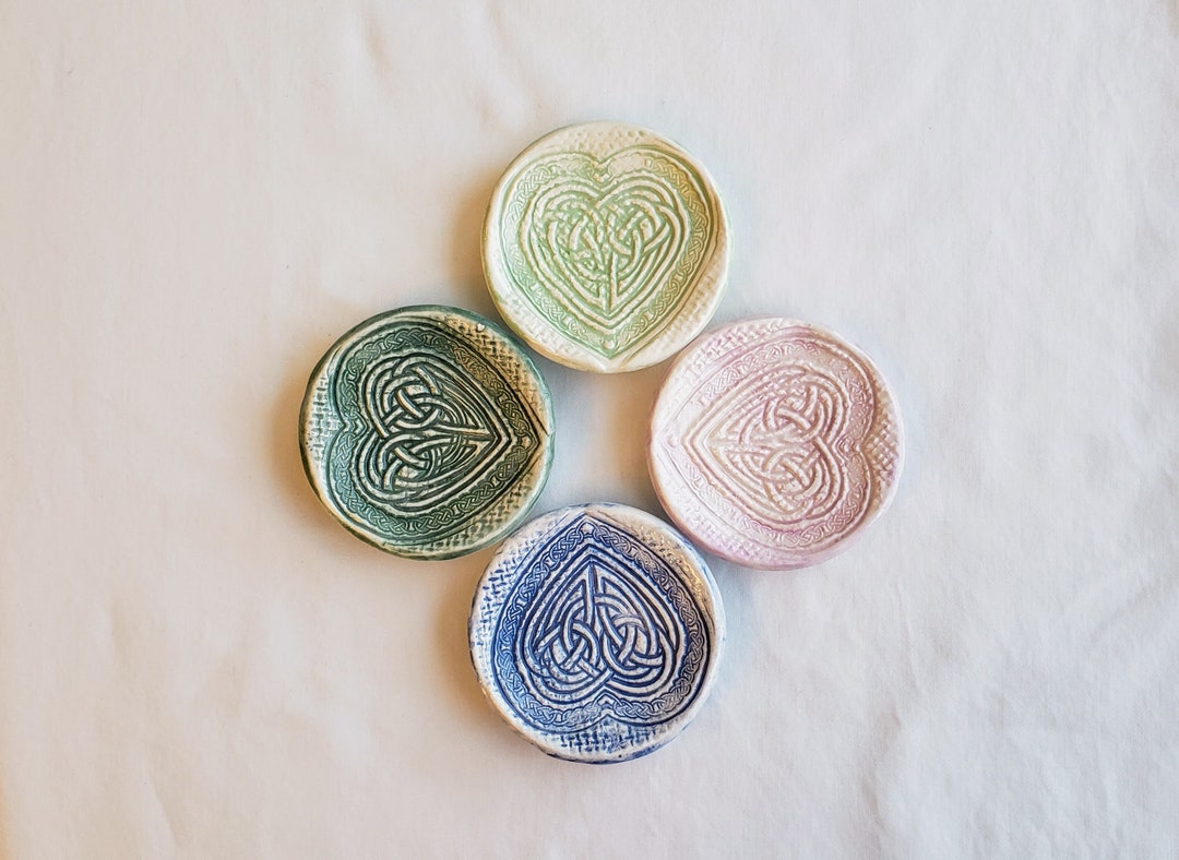 Ceramic Celtic or Irish Tea Bag Holder, Tea Bag Caddy Celtic Heart Knot ...