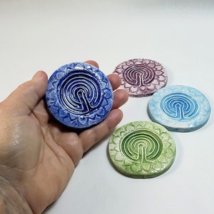 Ceramic Palm Labyrinth Flower of Life, Mindful Finger Maze, Meditation ...