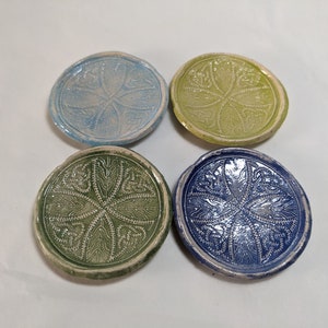 Ceramic Gaelic Celtic Cross Tea Bag Holder or Teaspoon Rest, Colorful ...