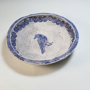 Ceramic Raven Plate Cottagecore Blackbird Dish Gray Blue - Etsy