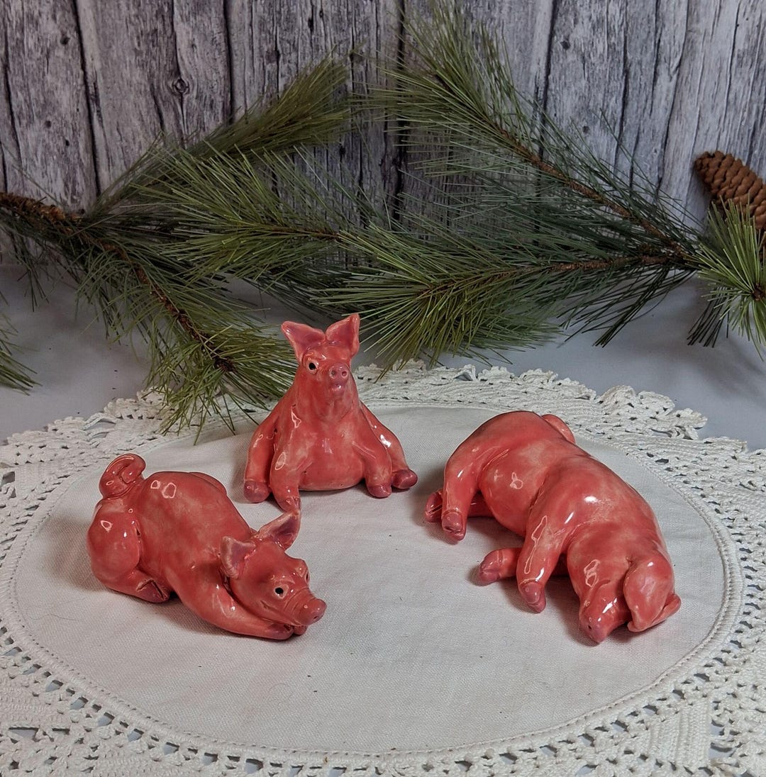 Handmade Ceramic Pigs: Miniature Farm Animals - Etsy