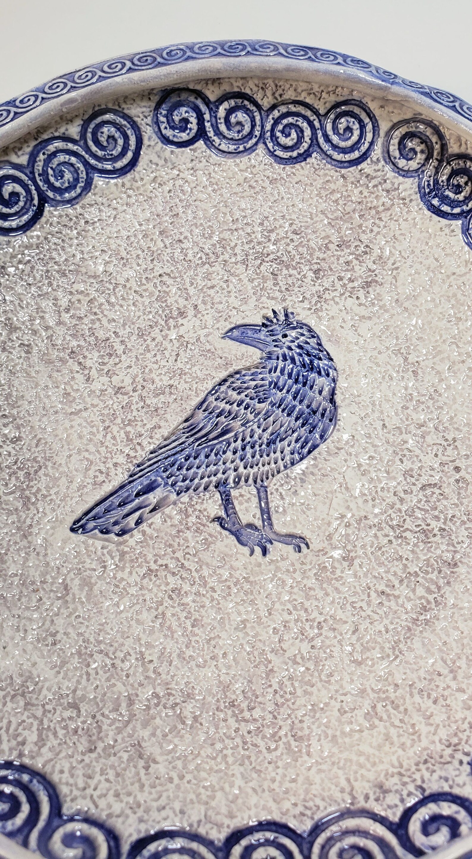 Ceramic Raven Plate Cottagecore Blackbird Dish Gray Blue - Etsy
