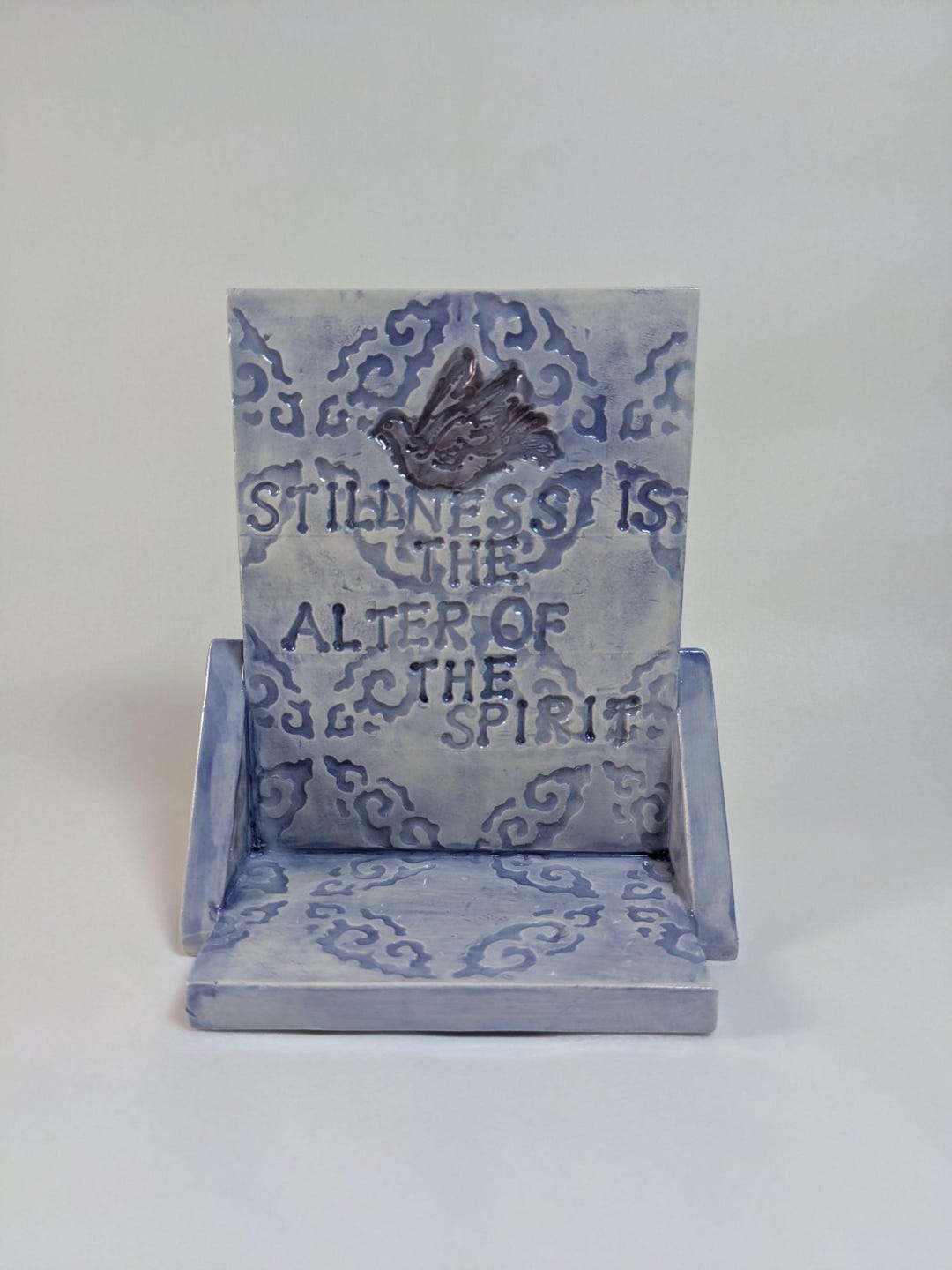 Ceramic Wall Alter Shrine Shelf With Dove Design and Quote, Small ...