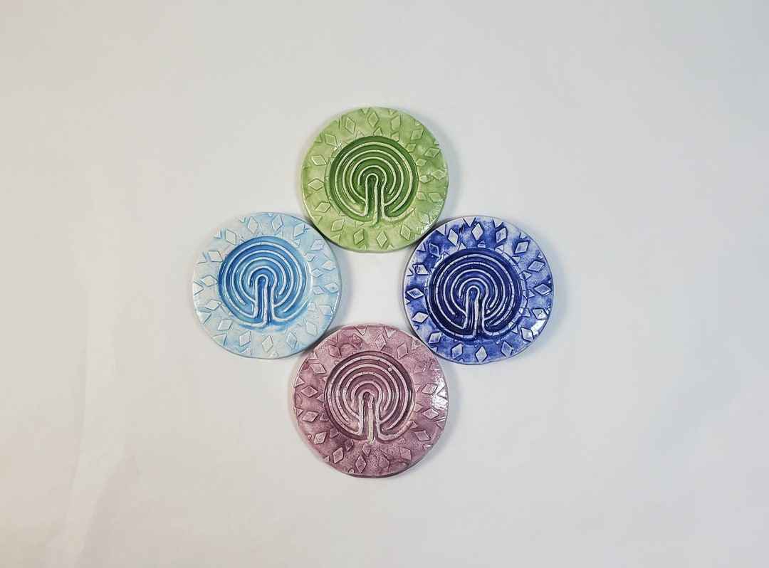 Ceramic Palm Labyrinth Metatron Cube, Mindful Finger Maze, Meditation ...