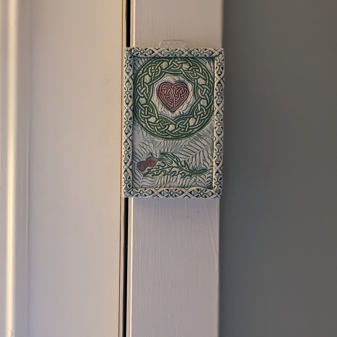 Ceramic Doorpost Prayer Box Celtic Heart Scottish Thistle, House ...