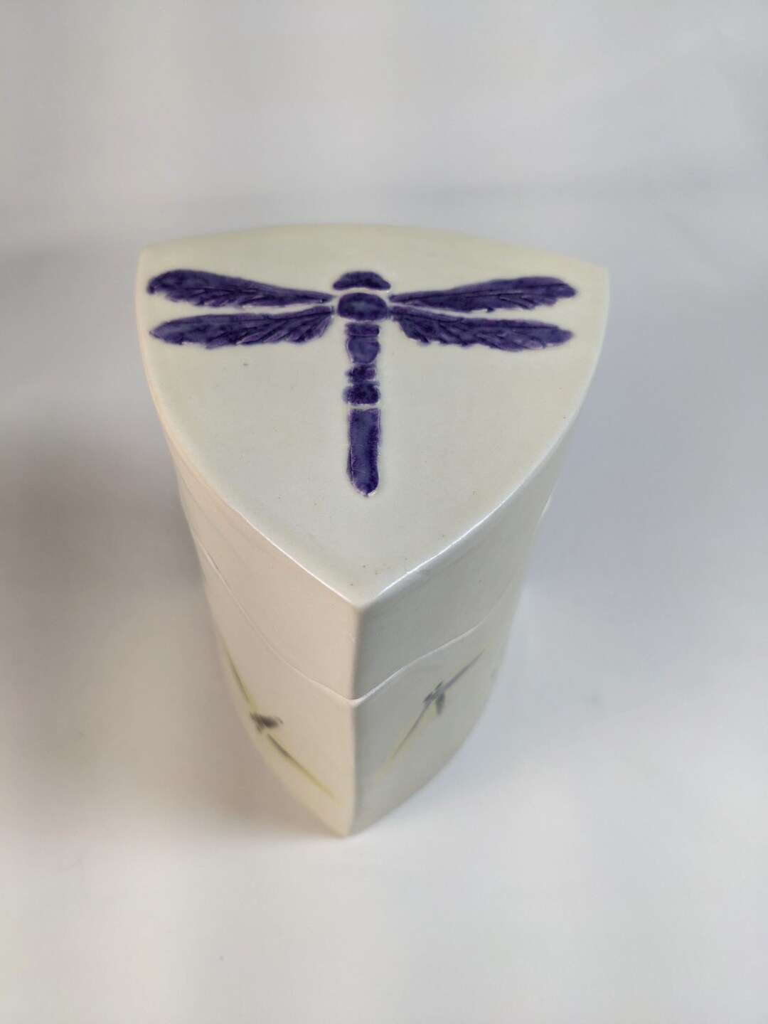 Ceramic Dragonfly Canister: Handmade Pottery Box, Purple Violet ...