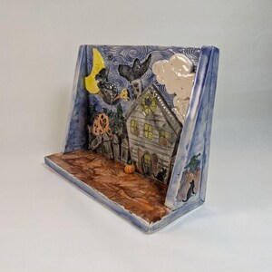 Ceramic Halloween Wall Shelf, Witch Ghost Haunted House Wall Sconce ...