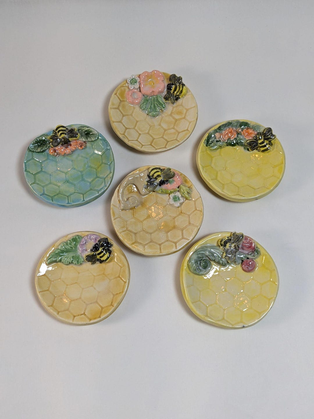 Handmade Ceramic Bee Tea Bag Holder: Honeycomb Ring Dish - Etsy