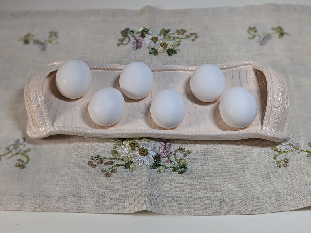 Ceramic Deviled Egg Plate, Hard Boiled Egg Dish, Easter Egg Platter ...
