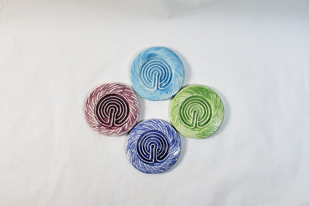 Ceramic Palm Labyrinth With Flower of Life, Mindful Finger Maze ...