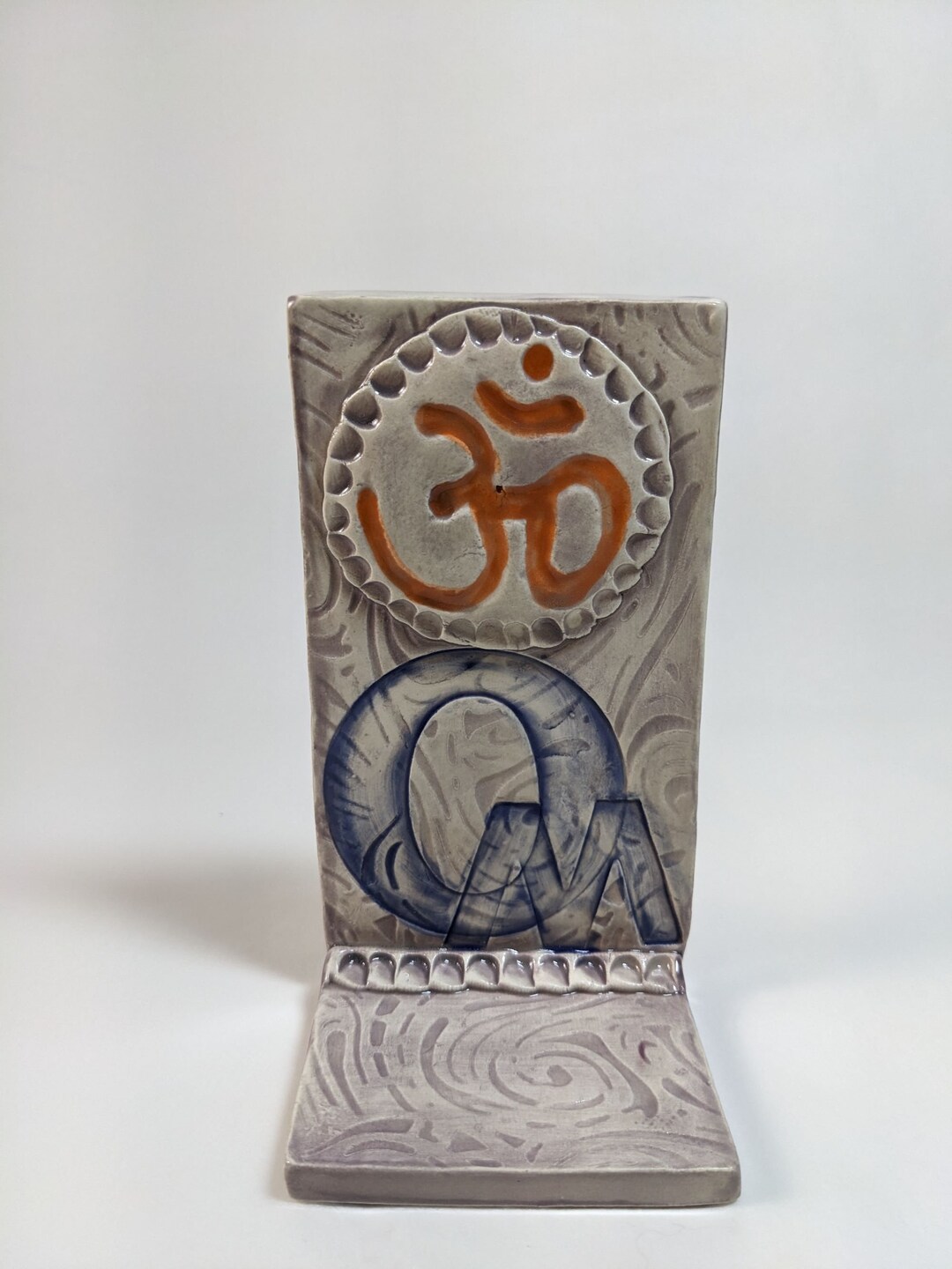 Ceramic Wall Alter Shrine Shelf With OM Sign, Small Meditation Shelf ...