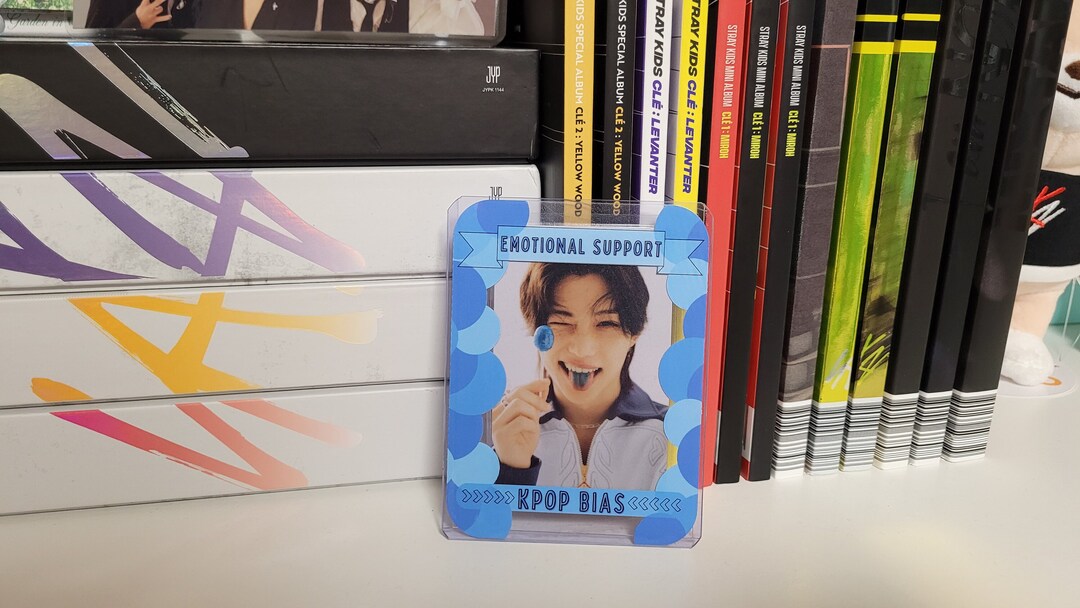 Emotional Support Kpop Bias Sticker Blue Design Great for Top Loaders ...