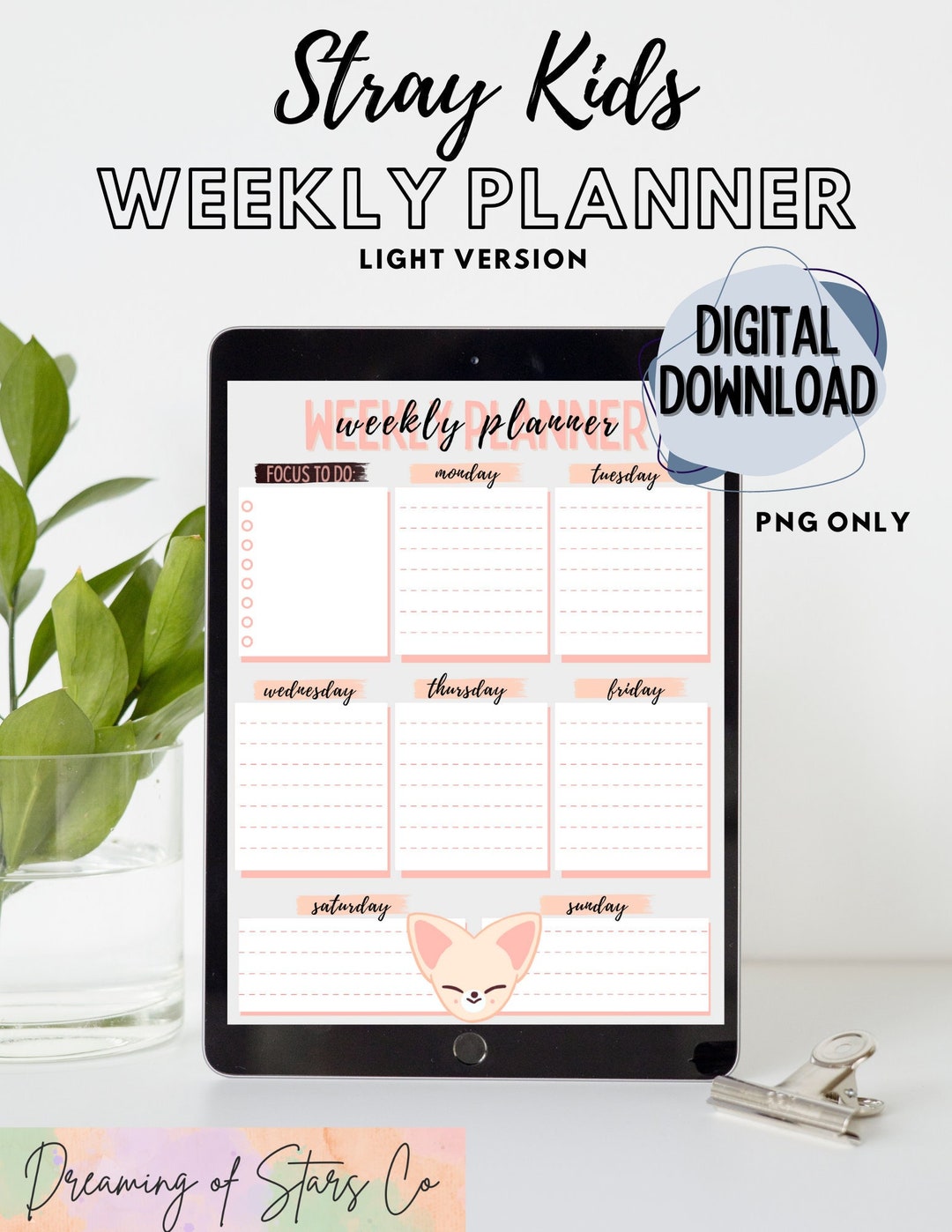 Stray Kids Weekly Planner – Maknae Line Light Version (PNG Digital ...