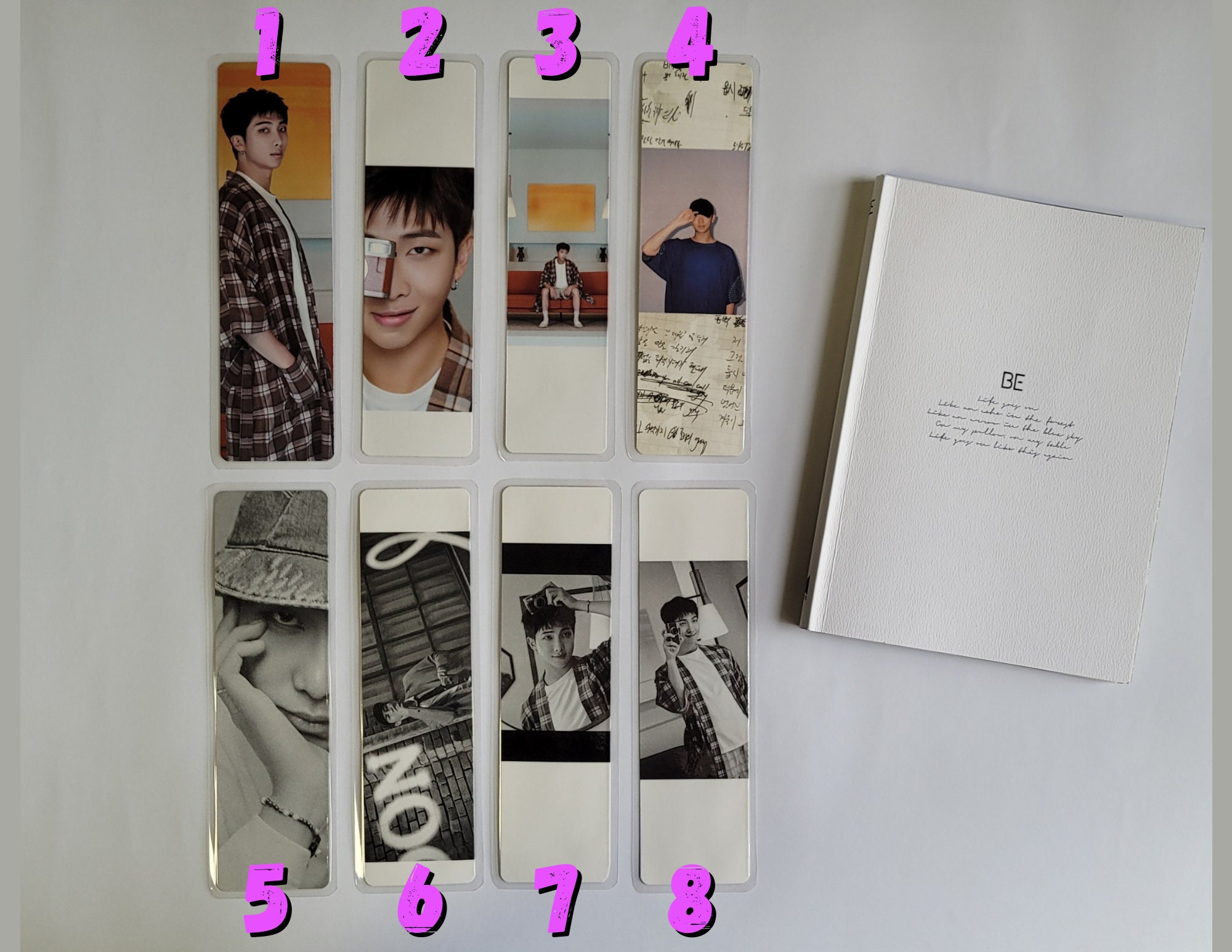 BTS BE Upcycled Bookmarks | Individual Members & OT7 With Namjoon, Jin ...