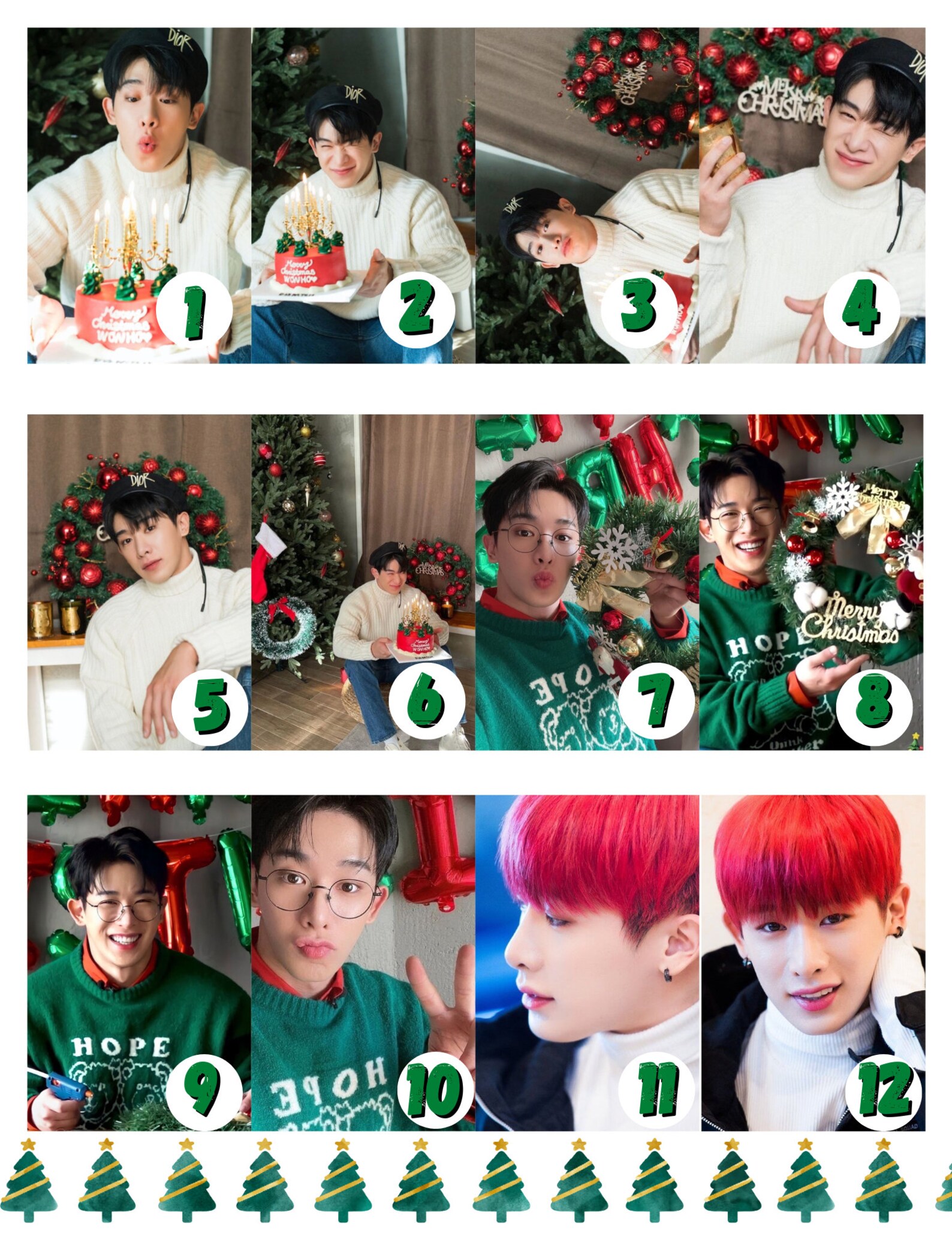 Monsta X Christmas Photocards, Kpop Holiday Photos - Etsy