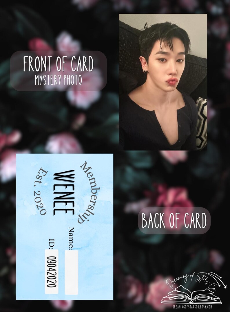 Wonho Fan Made WENEE Membership ID Cards Laminated & Durable | Mystery ...