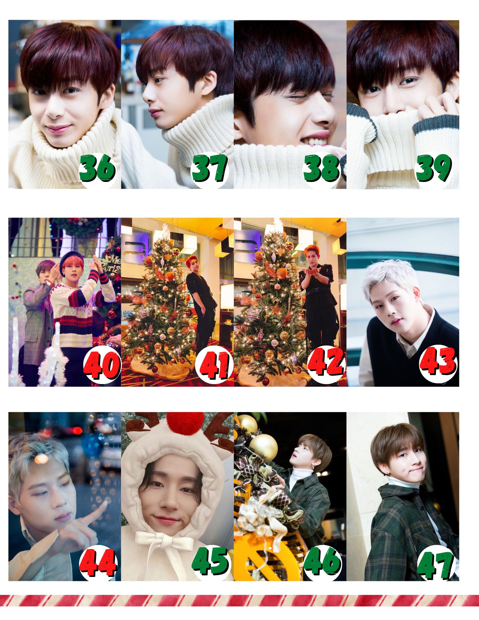 Monsta X Christmas Photocards, Kpop Holiday Photos - Etsy