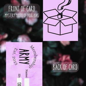 BTS Fan Made Army Membership ID Cards Laminated & Durable Custom and ...
