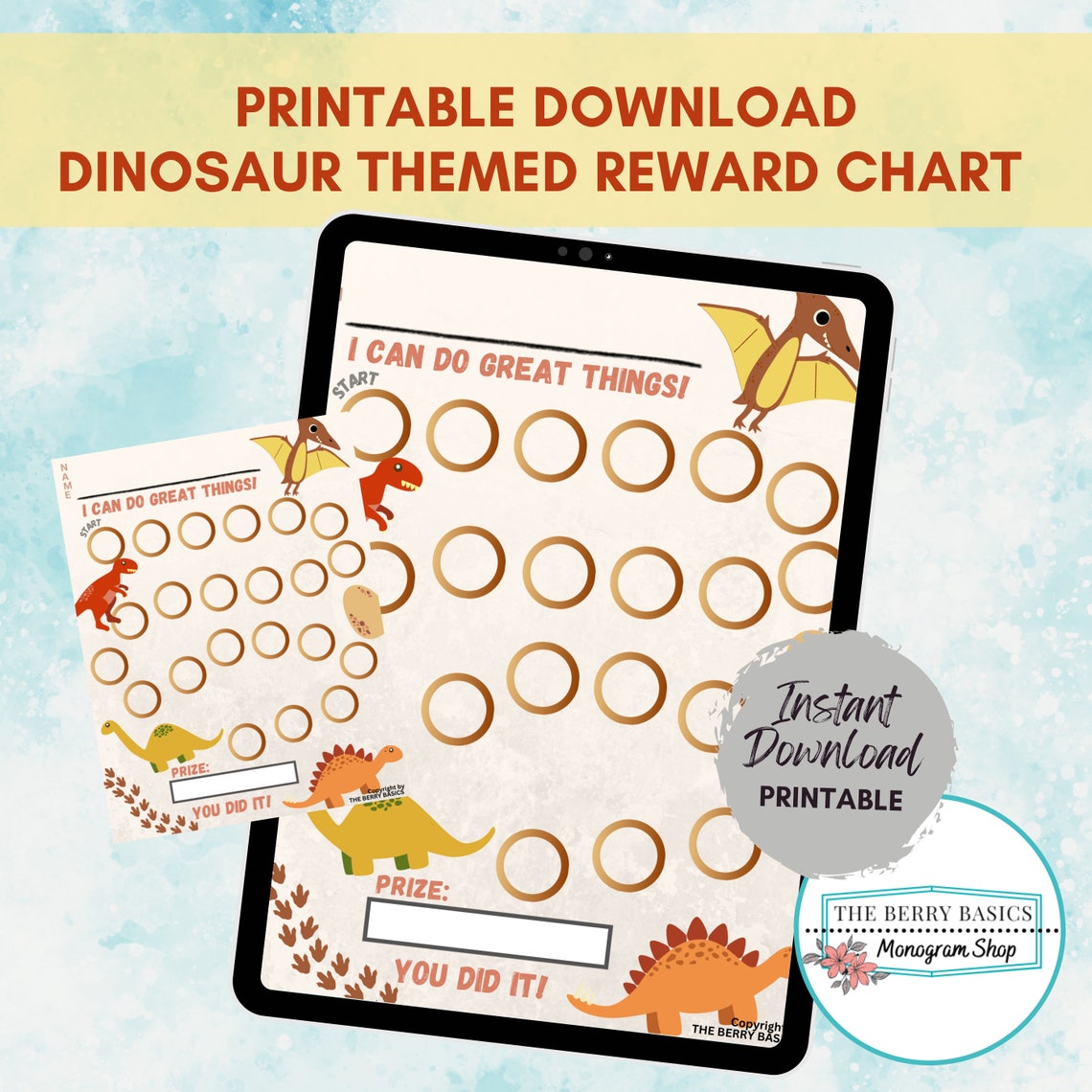 Dinosaur Reward Chart Printable Dinosaur Kids Behavior Chart - Etsy