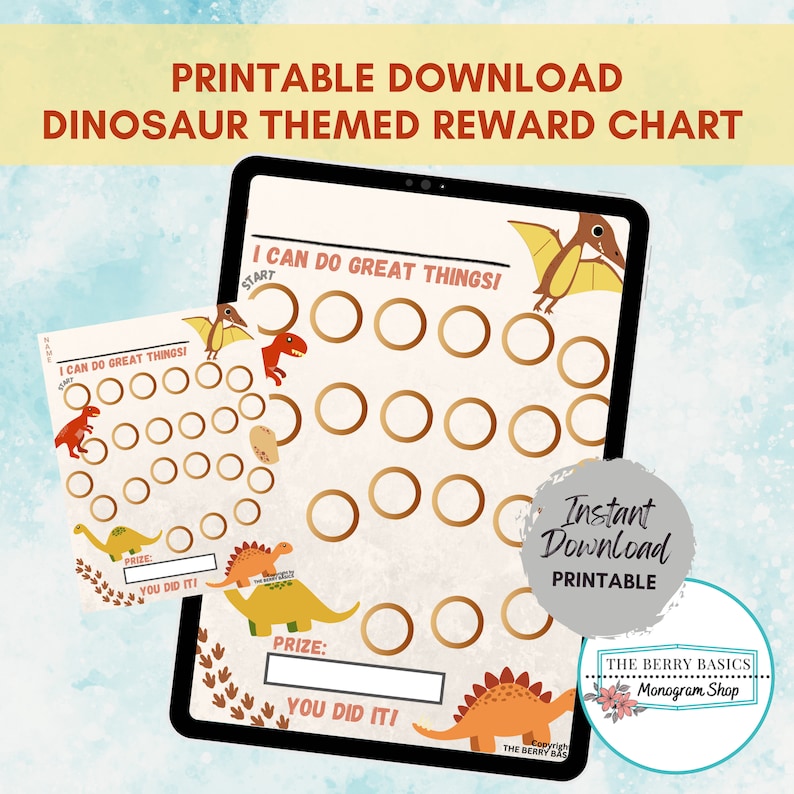 Dinosaur Reward Chart Printable - Dinosaur Kids Behavior Chart ...