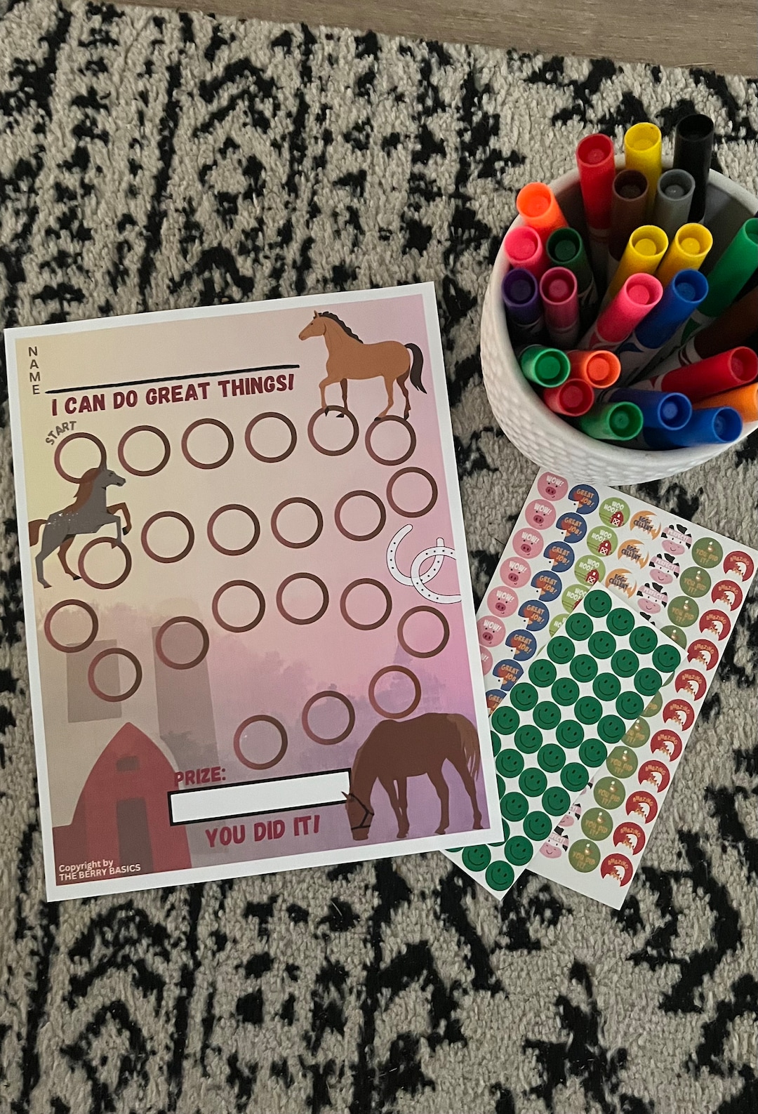 Horse Themed Reward Chart Printable - Horses Kids Behavior Chart ...