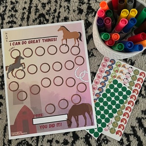 Horse Themed Reward Chart Printable - Horses Kids Behavior Chart ...