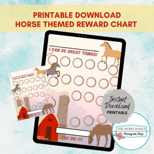 Horse Themed Reward Chart Printable - Horses Kids Behavior Chart ...