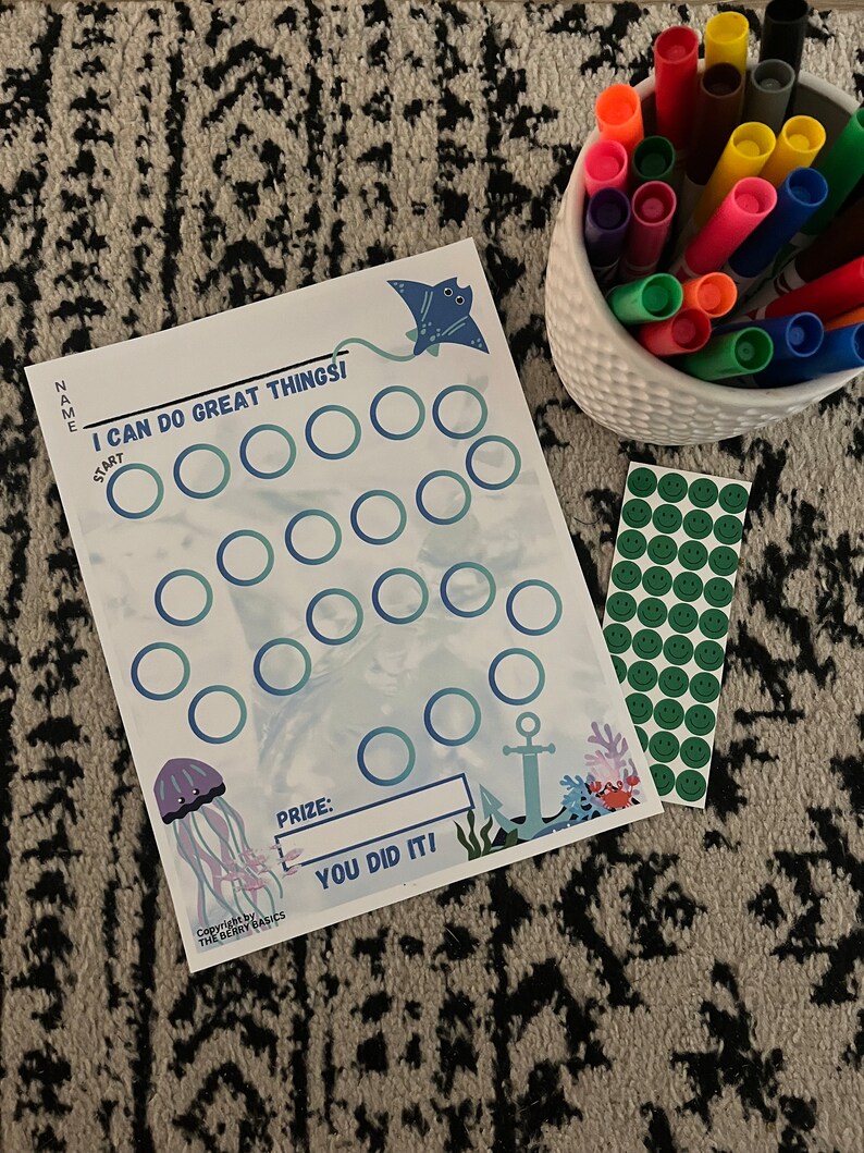 Under the Sea Reward Chart Printable - Sea Animal Kids Behavior Chart ...