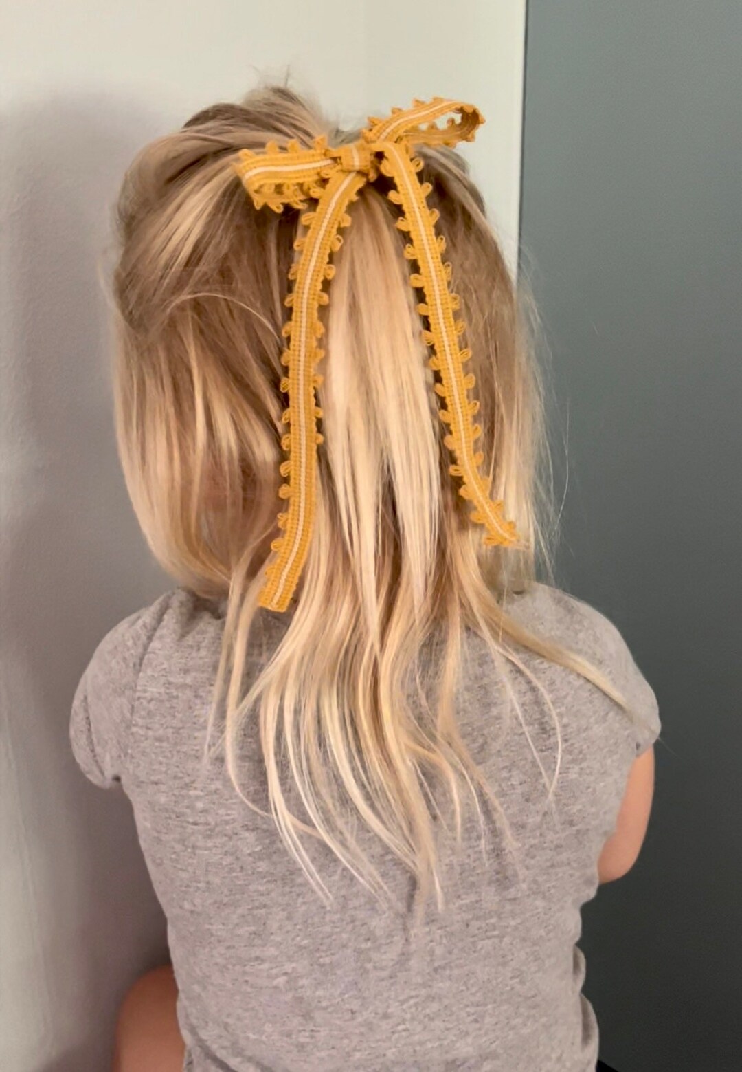 Yellow Long Tail Bow With Alligator Clip - Etsy