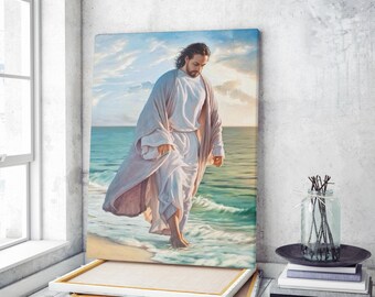 Jesus on Beach Art - Etsy